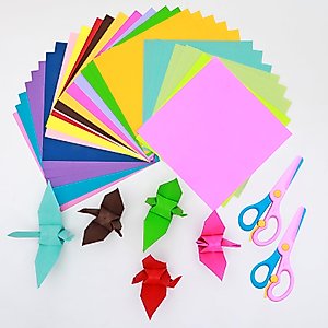 Origami Paper 300 Sheets,20 Colors 6 Inch Square Colored Paper for Crafts,Double Sided Origami Folding Paper for Arts and DIY Projects,15x15cm