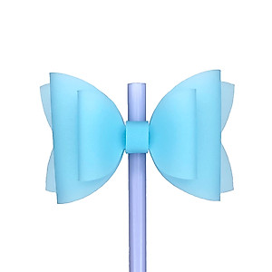 Bow Straw Topper, Silicone Jelly Straw Topper (Baby Pink), 3.5in x 1in x 2in