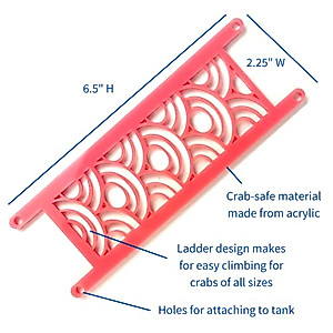 Snout and Shell - Hermit Crab Crabitat Pool Ladders - 2 Pack Acrylic Arches Ladder Pink