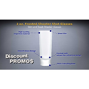 DISCOUNT PROMOS 10 Frosted Shooter Shot Glasses Set, 2 oz. - Barware, Velvet - Frosted