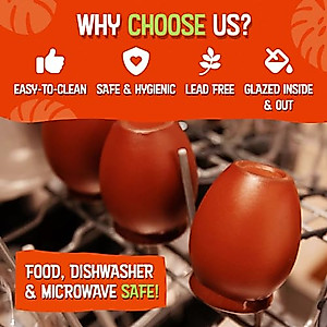 CANTAREY - 2oz Mini Clay Cups Tequila Shot Glasses, Cantaritos de Barro Mexicanos for Tequila, Margaritas, Mojitos and More, Natural Clay Shot Glasses for Taco Tuesdays, Set of 4