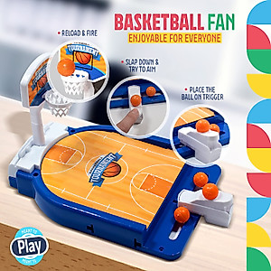 Dazzling Toys Kids Indoor Basketball - Mini Tabletop Finger Flick Games for Toddler, Desk Game Toys, Small Table Sports Machine Toy, Tiny Basketballs & Hoop for Home, Kid Basket Ball Room Arcade