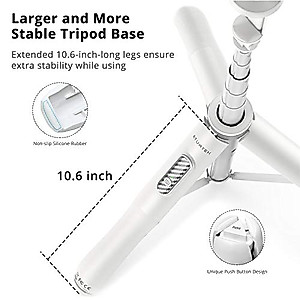 ATUMTEK 51" Selfie Stick Tripod, All in One Extendable Phone Tripod Stand with Bluetooth Remote 360° Rotation for iPhone and Android Phone Selfies, Video Recording, Vlogging, Live Streaming, White