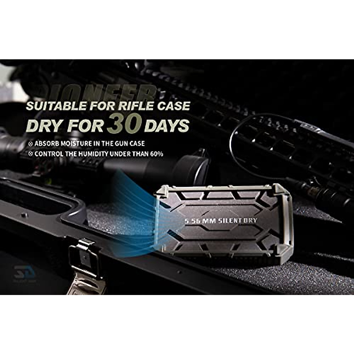 SD SILENT DRY Pioneer Gun Safe Dehumidifier, Reusable mini Portable Dryer effective for up to 20L, Fast renew and Mold remover for Gun/Safe/Camera/Instrument, 1 piece in one package, Ranger Green