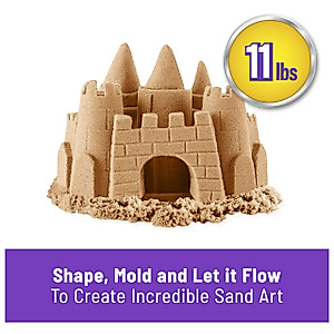 Kinetic Sand, 11lb (5kg) Natural Brown Bulk Play Sand for Arts and Crafts, Sandbox, Moldable Sensory Toys for Kids Ages 3 and up