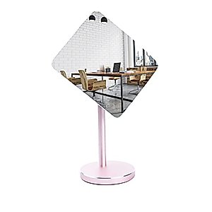 Desk and Cubicle Mirror to see behind you, ROSE-GOLD Stand with detachable Wide Angle real glass Mirror, SMALL & DISCRETE, beautiful design, perfect curvature for an exceptionally clear view