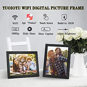 Digital Picture Frame, 10.1 Inch WiFi Digital Photo Frame 1280x800 IPS Touch Screen Photo Frame with 16GB Storage, Auto-Rotate, Wall-Mounted, Share Photos Videos via Frameo App Anywhere