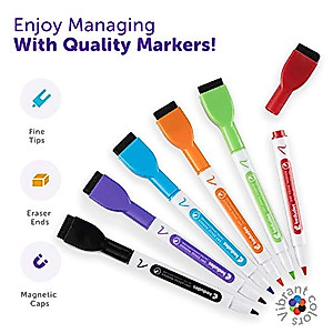 USA Made Magnetic Dry Erase Whiteboard Sheet 17" x 11" with a Set of 6 Markers