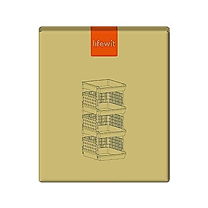 Lifewit Stackable Storage Bins, 4 Tier Stackable Baskets for Closet, Playroom, Kitchen, Food, and Pantry Organization, Large Capacity Stackable Storage Containers Shelves, 13.8 x 11.8 x 28.3 inch