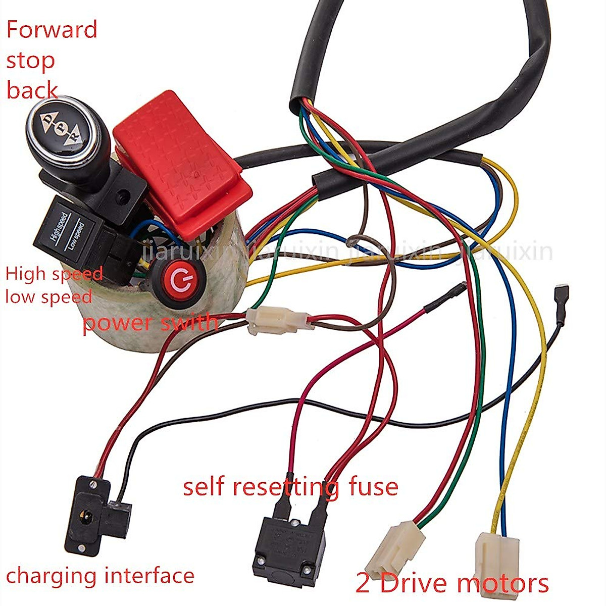 24 Volt Children Electric Car DIY Modified Wires and Switch Kit,with Remote Control, Self-Made 24V Baby Electric Ride On Car Accessories