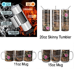 Wood Floral Adjustable Stethoscope ID Name Tag - Choose Tag Style and Color, Custom Fonts, Design Size and Decorative Frame - Hospital Nurse Identification