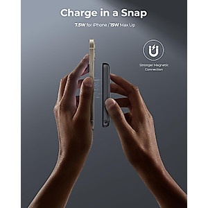 AMEGAT Magnetic Battery Pack 6700mAh for MagSafe, Foldable Kickstand Wireless Portable Charger with 20W USB-C Fast Charging, Only for iPhone 15/15 Plus/15 Pro/15 Pro Max, iPhone 14/13/12 Series