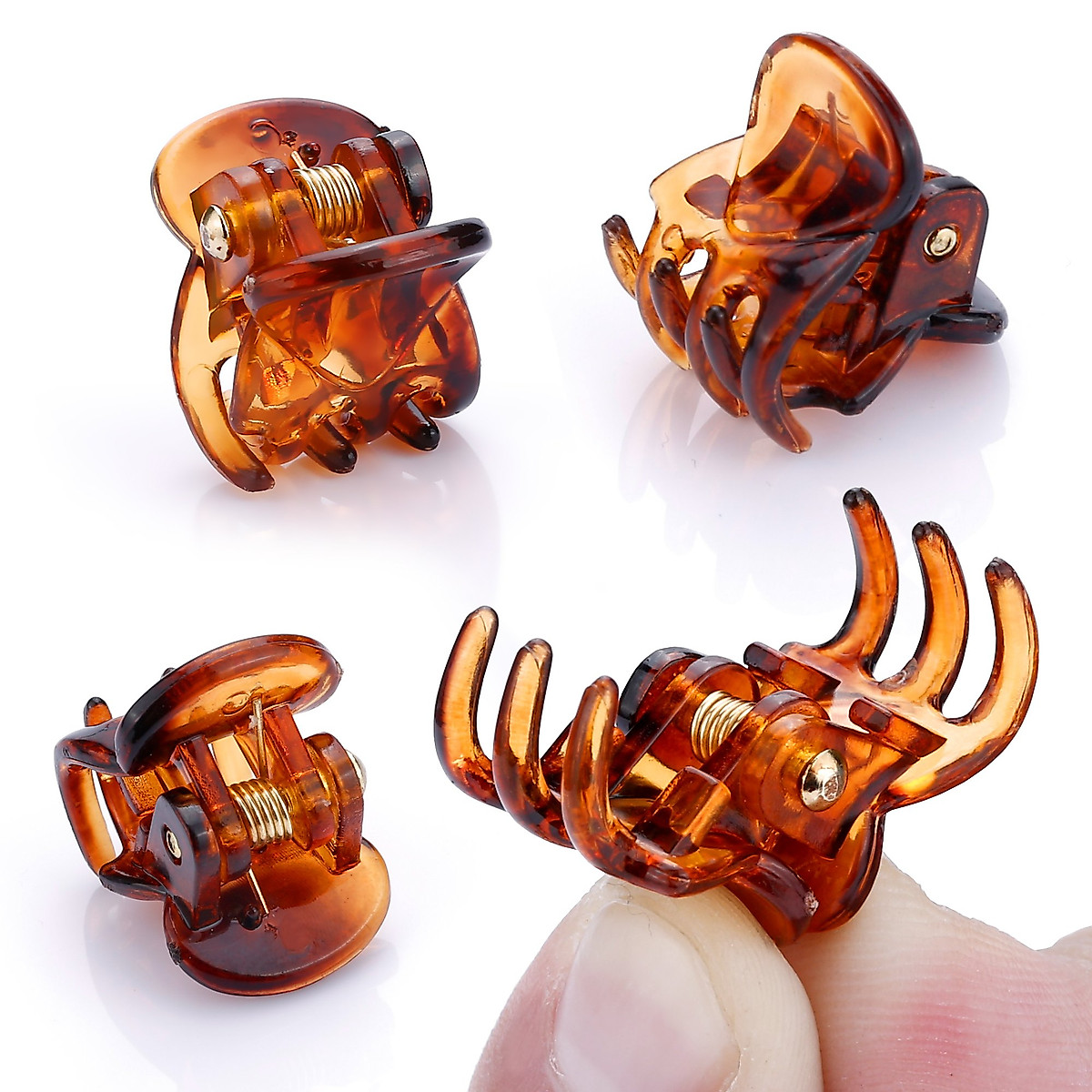 JANYUN 48 Pcs Small Mini Hair Claw Clips Hair Clamps for Women Girl's Hair (Black Brown)