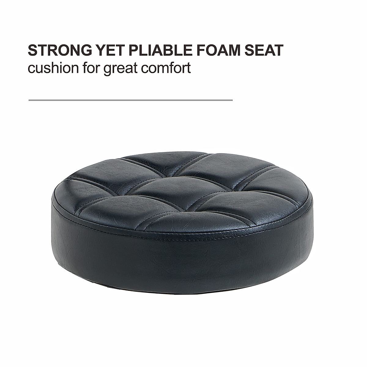 Grace & Grace Height Adjustable Rolling Swivel Tall Stool Chair with Back Support,Heavy Duty Stool with Wheels for Salon,Massage, Factory, Shop,Work (Black,with Back Support)