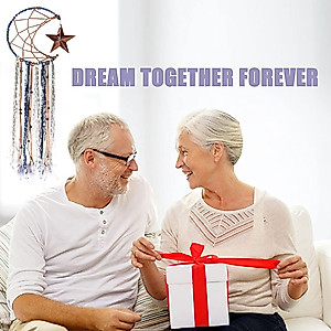 KPPKUEC Dream Catcher Craft,DIY Dream Catcher kit for Girls Moon Design Blue Wall Decor Catchers for Birthday Party Baby Shower Bridal Shower Wedding Nursery Baby Room Kids Xmas Gift Bedroom