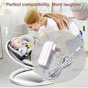 UAUSE 12V 3A Replacement for 4moms mamaroo Power Cord,for 4moms mamaroo 2/4,Rockaroo Baby Swings Charger,Compatible with mamaroo 2015 Infant Seat Bouncer (6.4Ft Length)