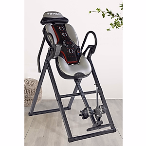 INNOVA HEALTH AND FITNESS ITM5900 Advanced Heat and Massage Inversion Table, Gray/Black