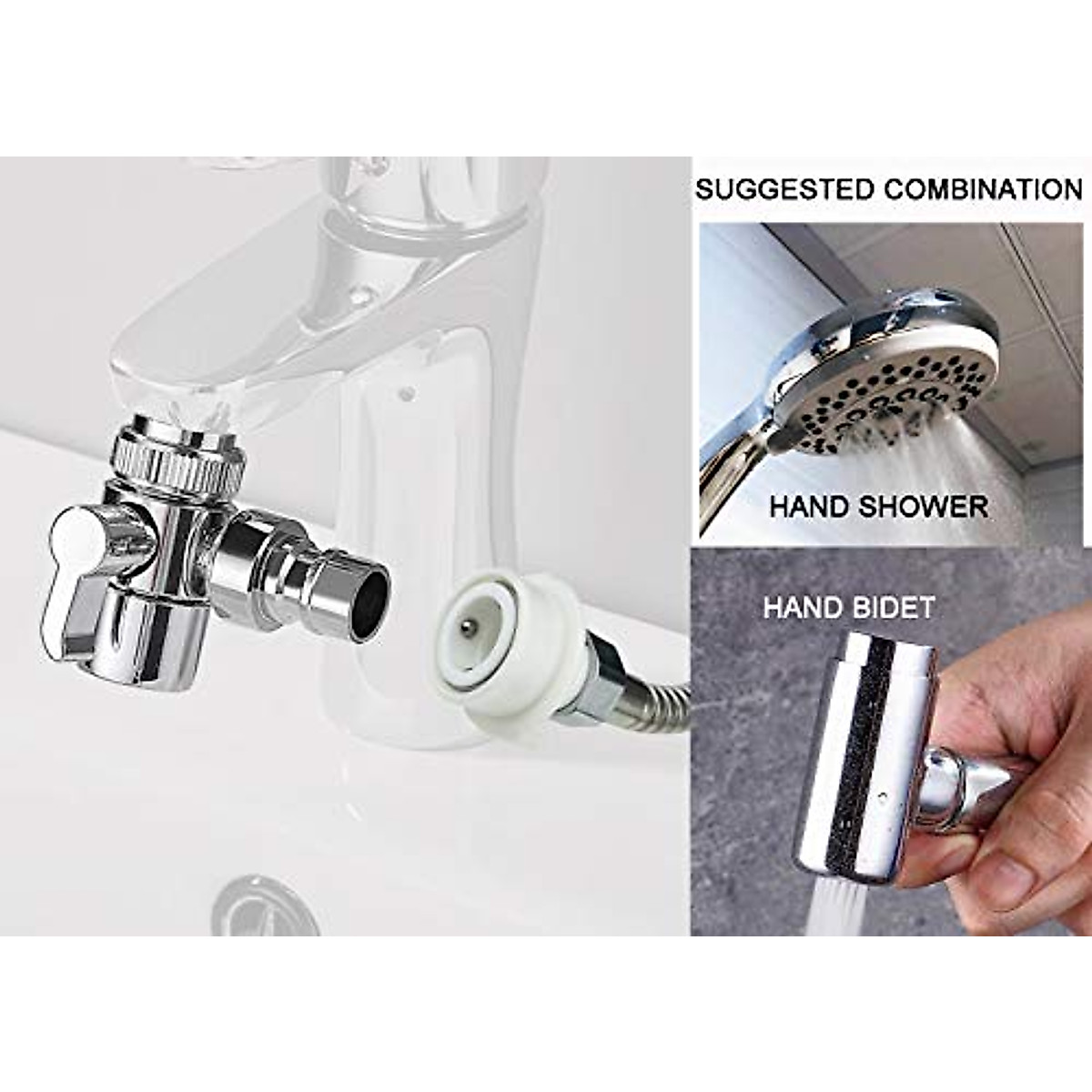 MissMin faucet to shower hose diverter to Dishwasher Snap,aerator quick connect to hand bidet and shower,for bathroom/kitchen sink