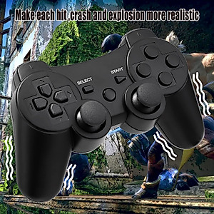 Ceozon PS3 Controller Wireless Gamepad for PS3 Remote Controller with Charging Cords 2 Pack Black and Muti-Coloful