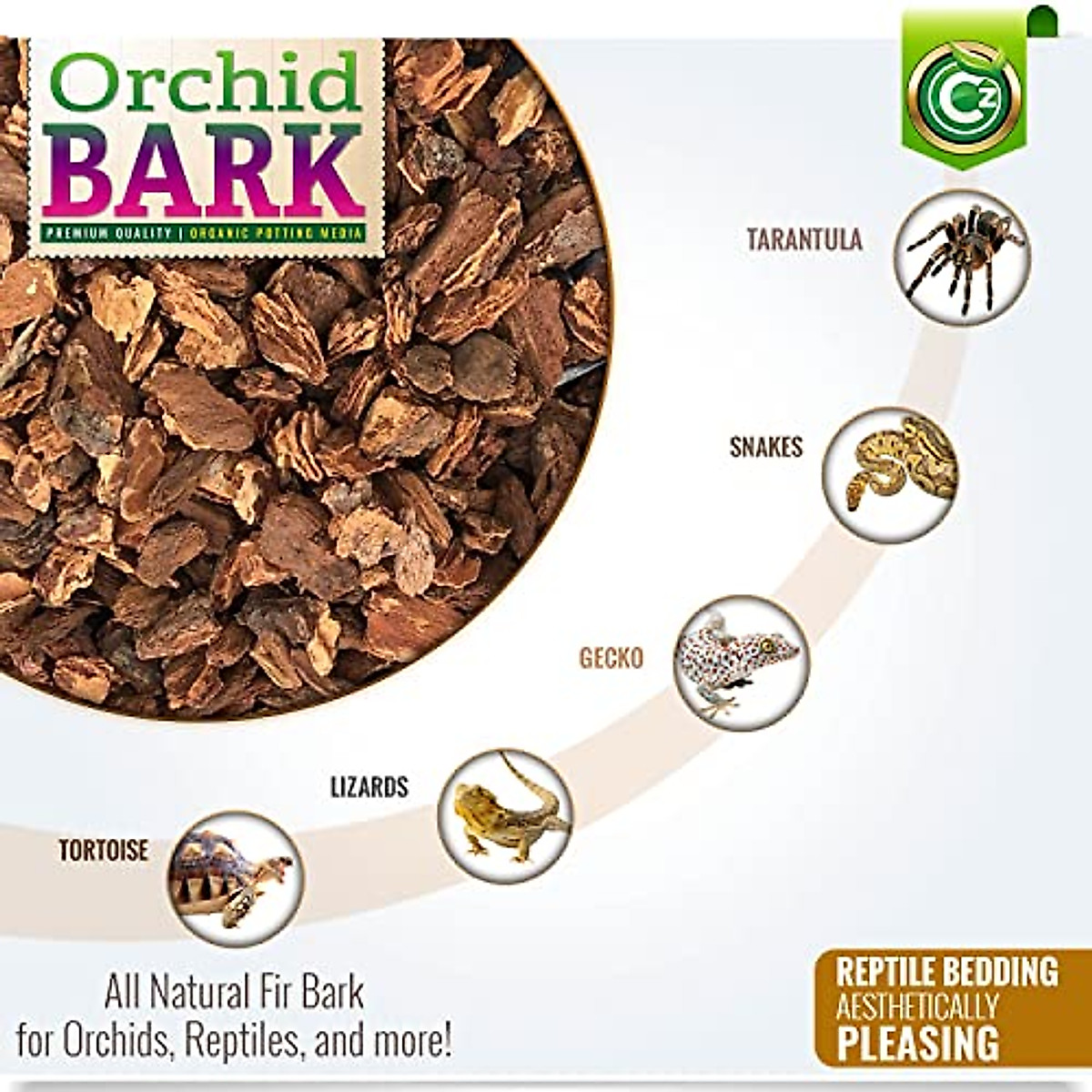 Organic Orchid Potting Bark - Made in USA Premium Medium Bark Garden Soil Amendment Mix for Proper Root Development of Phalaenopsis, Cattleyas, Indoor/Outdoor Plants, Reptile Terrarium Bedding + more!
