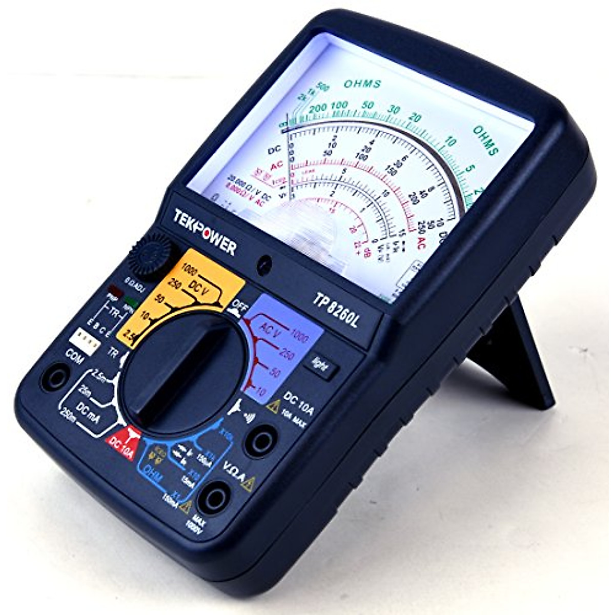 Tekpower TP8260L Analog Multimeter with Back Light, and Transistor Checking Dock