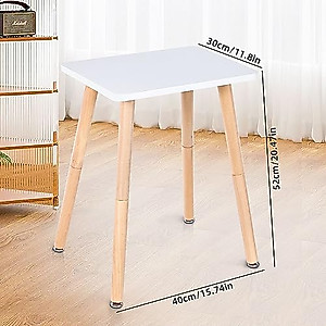 Yawinhe Side Table 2-Tier end Table,Nightstand with Storage Shelf,Modern Wooden Side Table Bedside Table,Suitable for Living Room, Bedroom, Balcony (First Floor/(1-Pack), White+Natural)
