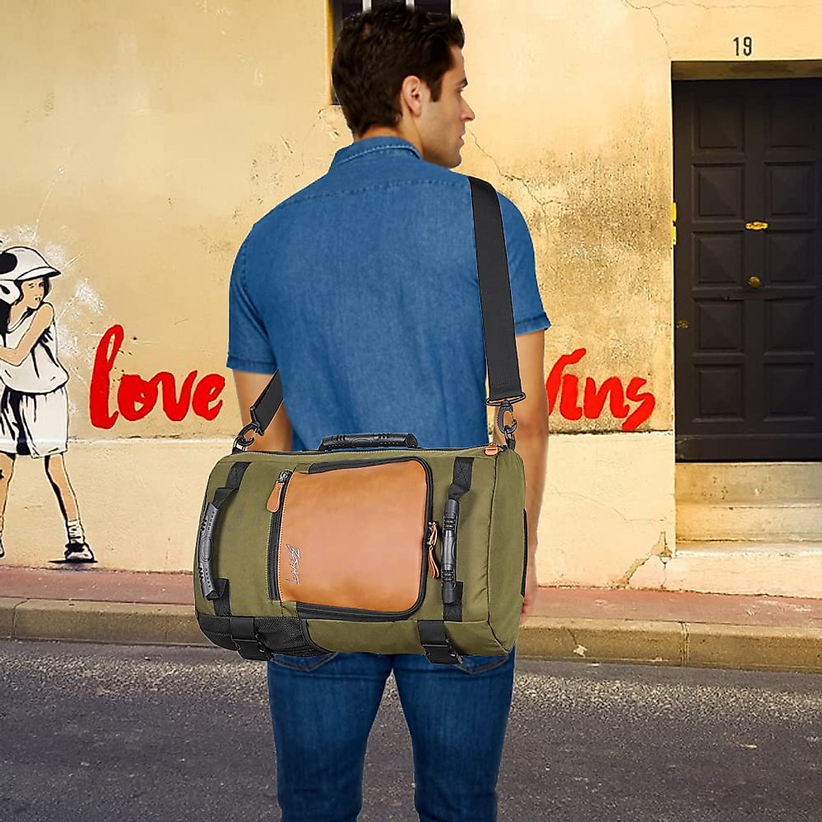 BE SMART Laptop Bag Outdoor Large Travel Waterproof Backpack Multipurpose Design fits 16 inches Computer Sport Business book bags for for Camping Hunting Hiking for Men and Woman-Green