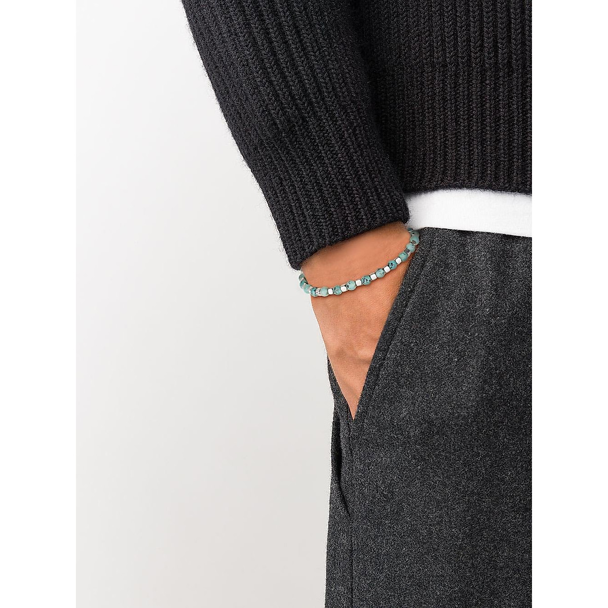 GAVU Semi Precious Gemstone African Turquoise Blue Stone Bracelet