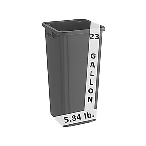 Mix.Home 23 Gallon Black Square Trash can Restaurant Trash can Commercial Trash can Tall Plastic Trash can Industrial Trash can Square Trash cans for Kitchen Janitorial Trash can
