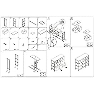 AZL1 Life Concept Dresser Storage Furniture Organizer-Large Standing Unit for Bedroom, Office, Entryway, Living Room and Closet-7 Removable Fabric Drawers, Light Grey