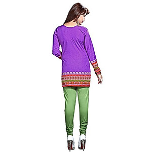 Maple Clothing Women's Short Kurta Tunic Kurti Top Indian Clothing (Purple, 3XL)