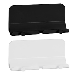 lanema Wall Mount Phone Holder Stand with Charging Hole Self-Adhesive for Key Rack Shel Wall Mount Phone Holder Stand