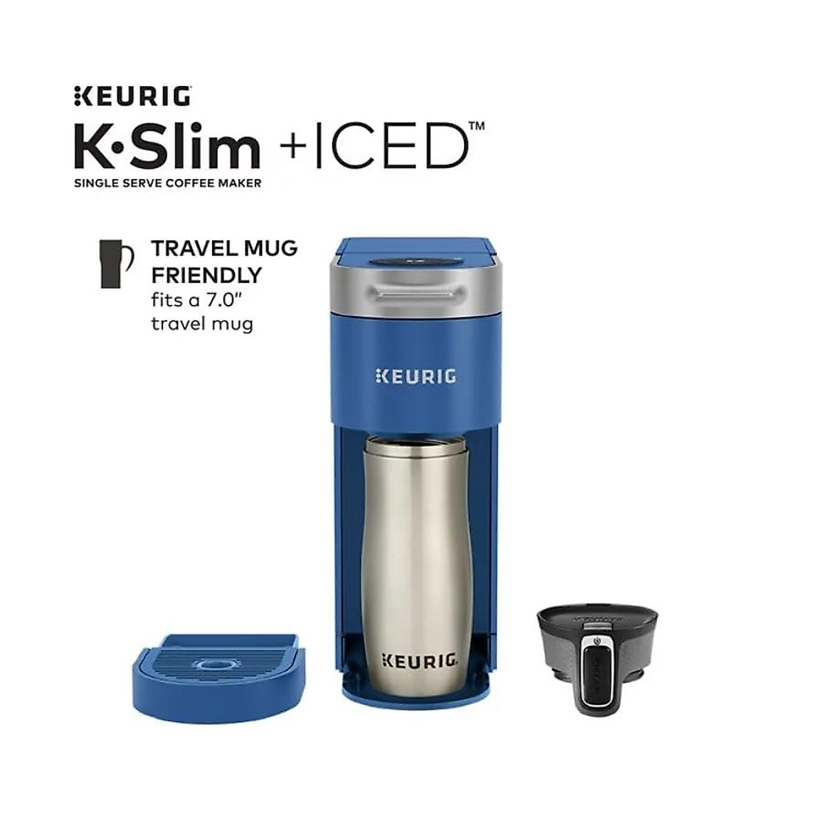 Keurig K-Slim + ICED Single Serve Coffee Maker, Brews 8 to 12oz. Cups, Blue