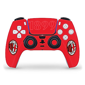 Head Case Designs Officially Licensed AC Milan 1899 Black Logo Art Vinyl Faceplate Sticker Gaming Skin Decal Cover Compatible with Sony PlayStation 5 PS5 DualSense Controller
