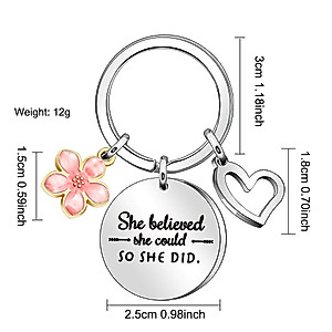 Maxforever Inspirational Quote Keychain Keyring Gifts Women Girl's Key Ring Chain Gift for Daughter, Niece, Sister, Best Friends, Silver, Large