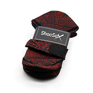 ShocSox ArmorTex® Beach Volleyball Socks and Sand Soccer Socks with ArmorTex® Soles Longest Lasting Beach Socks (US, Alpha, X-Large, Regular, Regular, Red Polynesian)