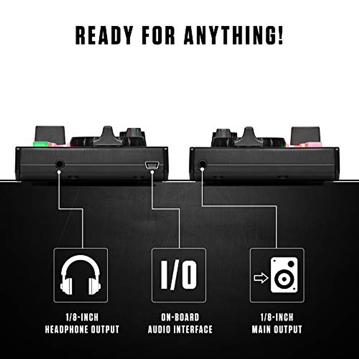 Numark DJ2GO2 Touch – Compact 2 Deck USB DJ Controller For Serato DJ with a Mixer / Crossfader, Audio Interface and Touch Capacitive Jog Wheels,Black