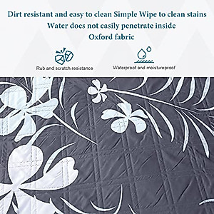 DEWUR Picnic Blankets 79"x79" Extra Large Outdoor Blanket Beach Blanket Waterproof SandProof Picnic Mat Washable Foldable Portable for Grass Lawn Beach Camping (Black Grey)