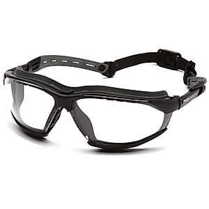 Pyramex Safety Products GB9410STM Isotope Safety Glasses, Clear H2MAX Anti-Fog Lens with Black Frame, Clear
