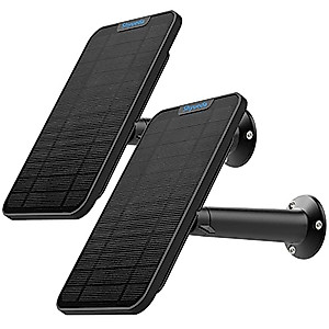 [Updated Version] 4W Solar Panel Charging Compatible with Eufycam 2C/2C Pro/2/2 Pro / E20 / E40 / E, with 13.1ft Waterproof Charging Cable, IP65 Weatherproof,Includes Secure Wall Mount (Black)