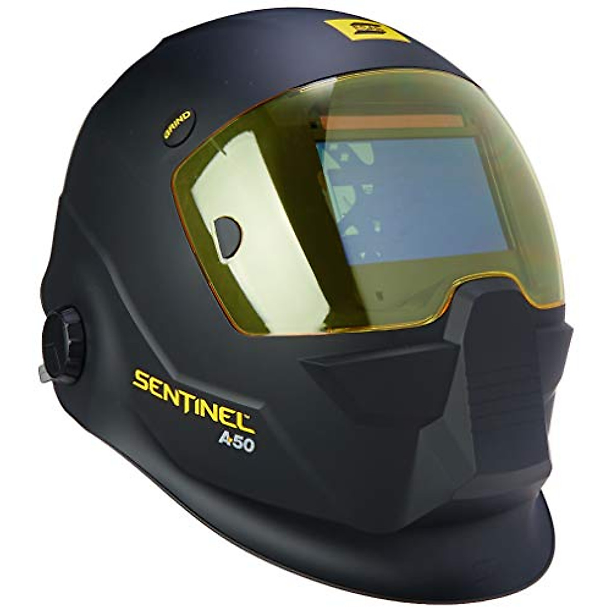 ESAB 0700000800 Sentinel A50 Welding Helmet, Black Low-Profile Design, High Impact Resistance Nylon, Infinitely-Adjustable, Color Touch Screen Controls, 3.93" x 2.36" Viewing Lens