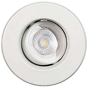3" LED IC Rated Swivel Baffle Recessed Lighting Kit, White Finish, Energy Star Certified, CEC Title 20 & 24 Compliant, Easy Install Push-N-Click Clips, Bulb Included, 3.25" Hole Size,91198