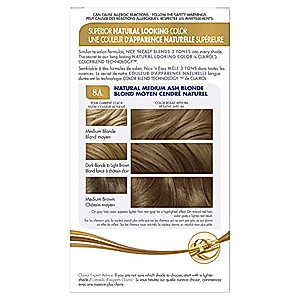 Clairol Nice'n Easy Liquid Permanent Hair Dye, 8A Medium Ash Blonde Hair Color, Pack of 3
