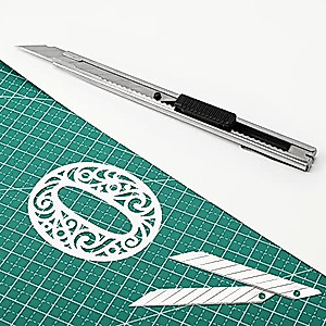 EHDIS 5PCS Utility Knife Paper Cutter Retractable Box Cutter Vinyl Craft Cutter Knife with Extra 50PCS Snap-off Blades 30 Degree Art Knive for Cutting Box Paper Cardboard Graphics Vinyl Film
