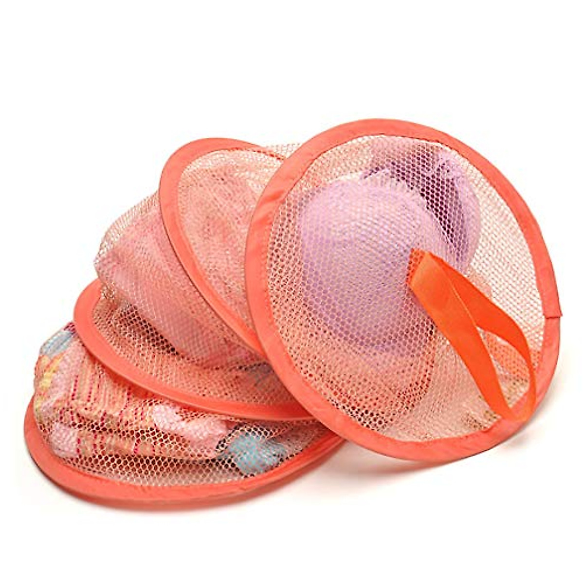 GSHLLO Foldable 3 Compartments Hanging Mesh Storage Bags Mesh Organizer Basket Drying Net Bag with Zipper for Bathroom Wardrobe