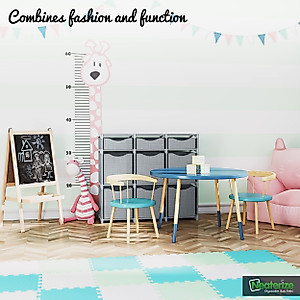 9 Cube Organizer | Set of Storage Cubes Included | DIY Closet Organizer Bins | Cube Organizers and Storage Shelves Unit | Closet Organizer for Bedroom, Playroom, Livingroom, Office, Dorm (Grey)