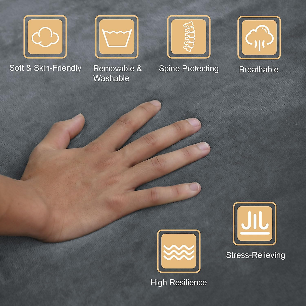 QIUBABYO Multifunctional Foldable Portable Mattress,Foldable Sofa Mattress with Lumbar Support&Buckle Straps for RV Yoga Living Room Bedroom Guest Room Home Office（Dark Gray）