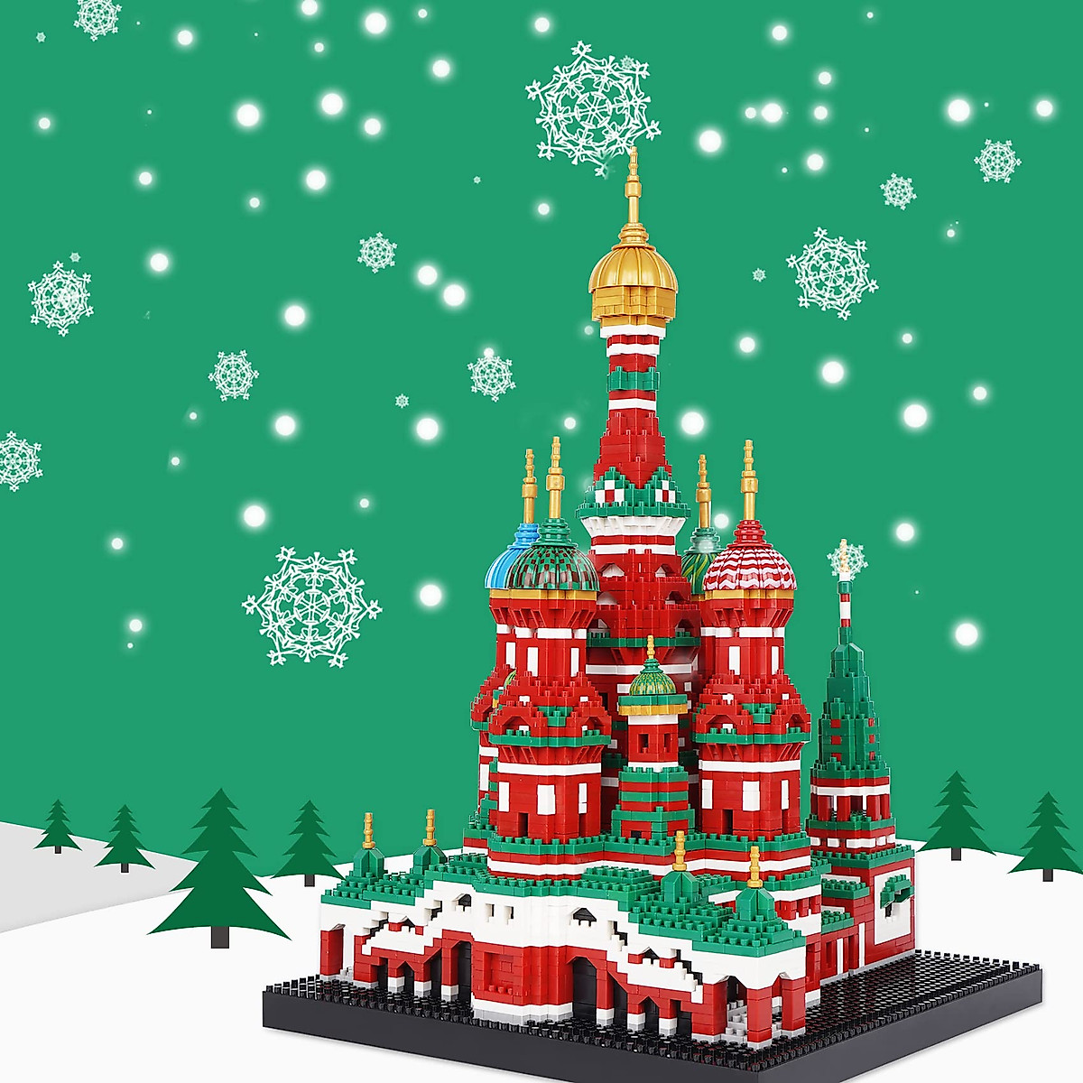 Geniteen Building Block Set, Saint Basil's Cathedral Architecture Model Micro Mini Blocks, Educational Mini Blocks, 4300 PCS