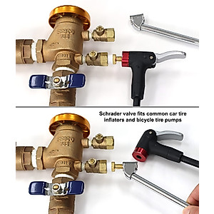 Schrader Valve to Male NPT Fittings | Adapters to Winterize Backflow Preventer and Pressure Vacuum Breaker (PVB) for Sprinkler Systems| Blowout Method Using Air Compressor (Lead-Free Brass)