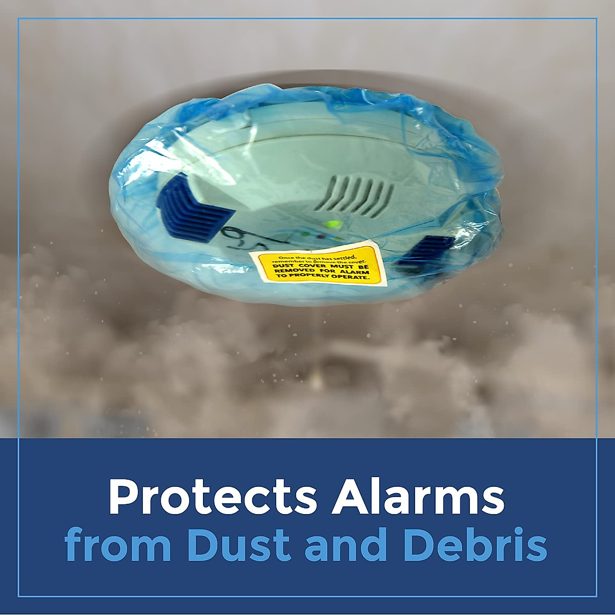 IMPRESA [12 Pack] Temporary Smoke Detector Cover to Protect Vital Alarms - Smoke Alarm Paint Cover During Construction - Fire Alarm Cover Set That Fits Most Models - Fire Alarm Covers Plastic